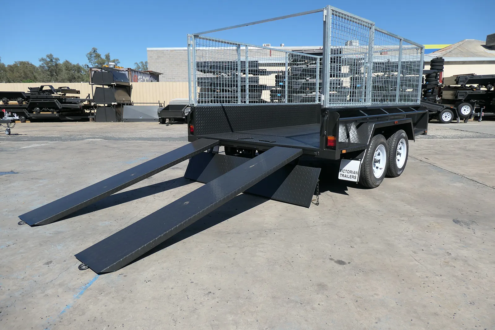 10x5 Tandem HD Cage Trailer Slide Under Ramps Wagga NSW